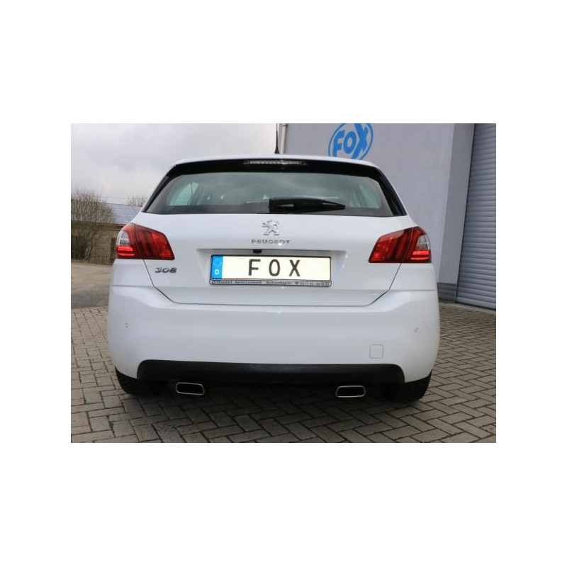 Silencieux arrière duplex inox 1x145x65mm type 59 pour PEUGEOT 308 II