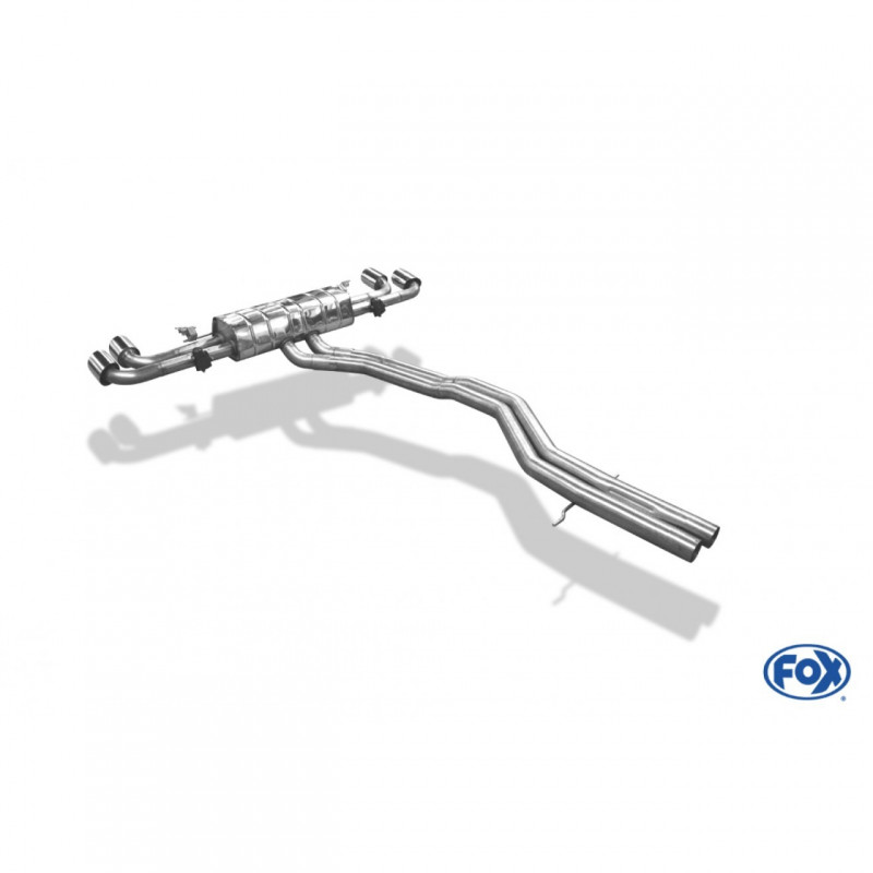 Silent stainless steel rear 2x115x85mm type 28 (sidepipe) for FORD ...